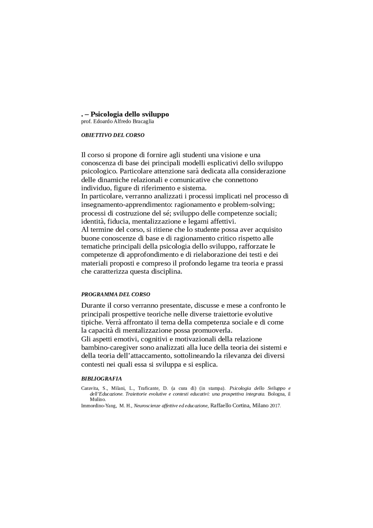 Psicologia Dello Sviluppo Docsity