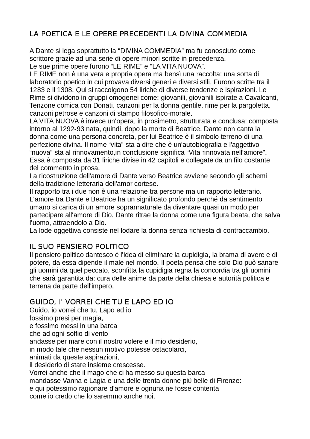 Opere Di Dante Alighieri Docsity