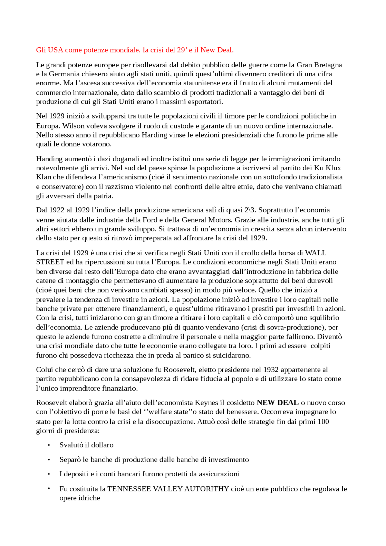 Riassunto Di Storia Dispense Di Storia Contemporanea Docsity