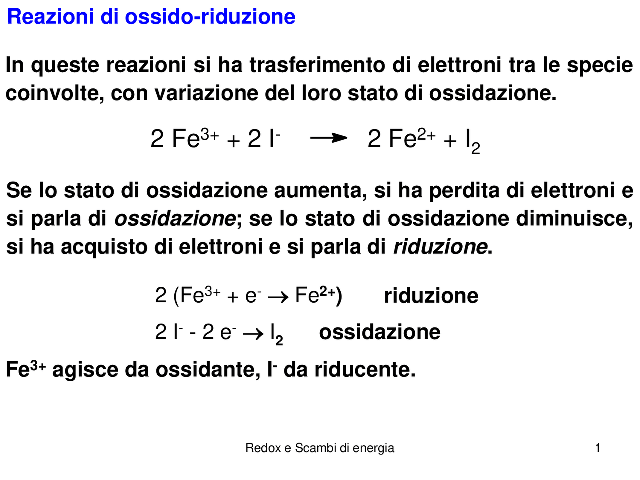Chimica Inorganica Redox Docsity
