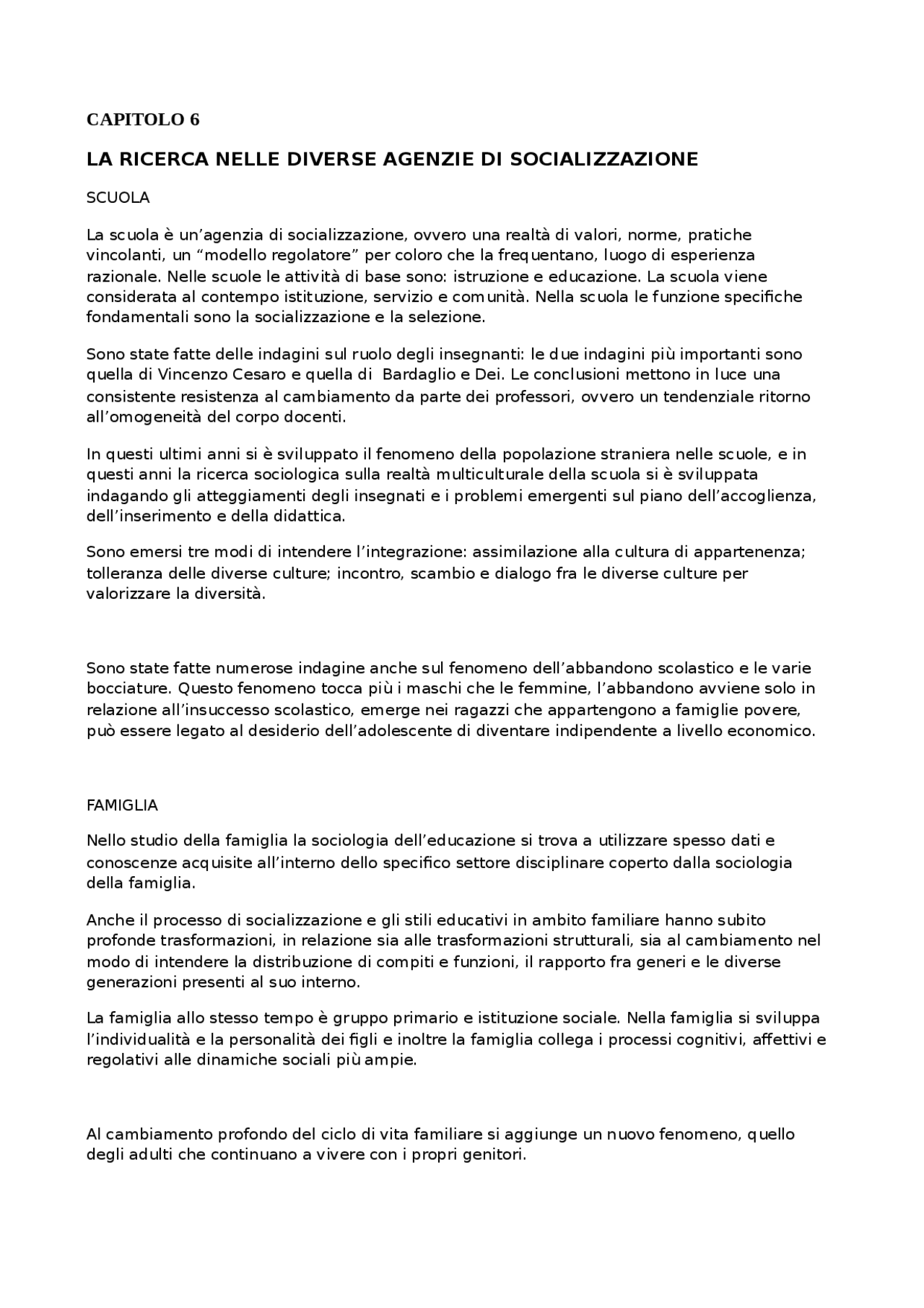 Cap 6 Educazione E Società Docsity