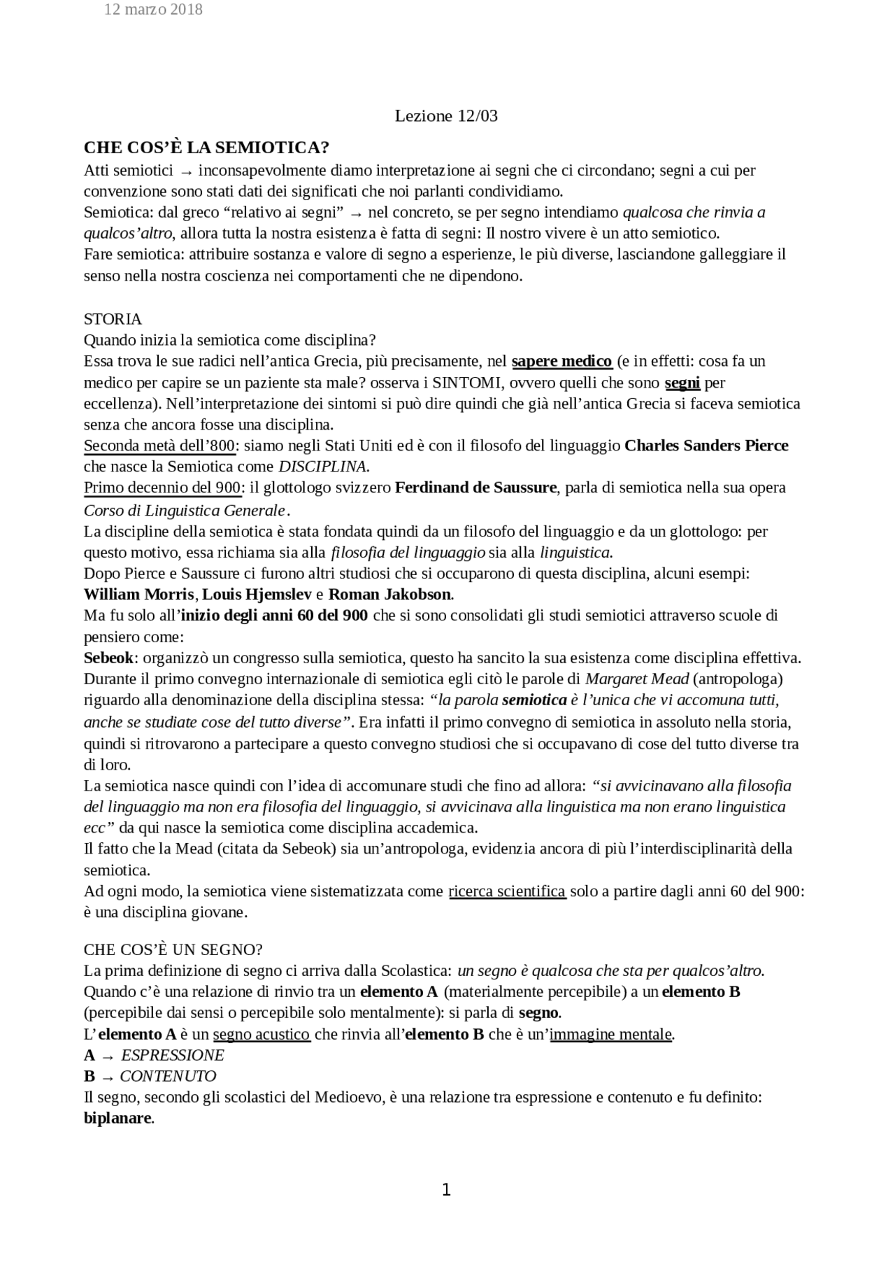 Semiotica Docsity