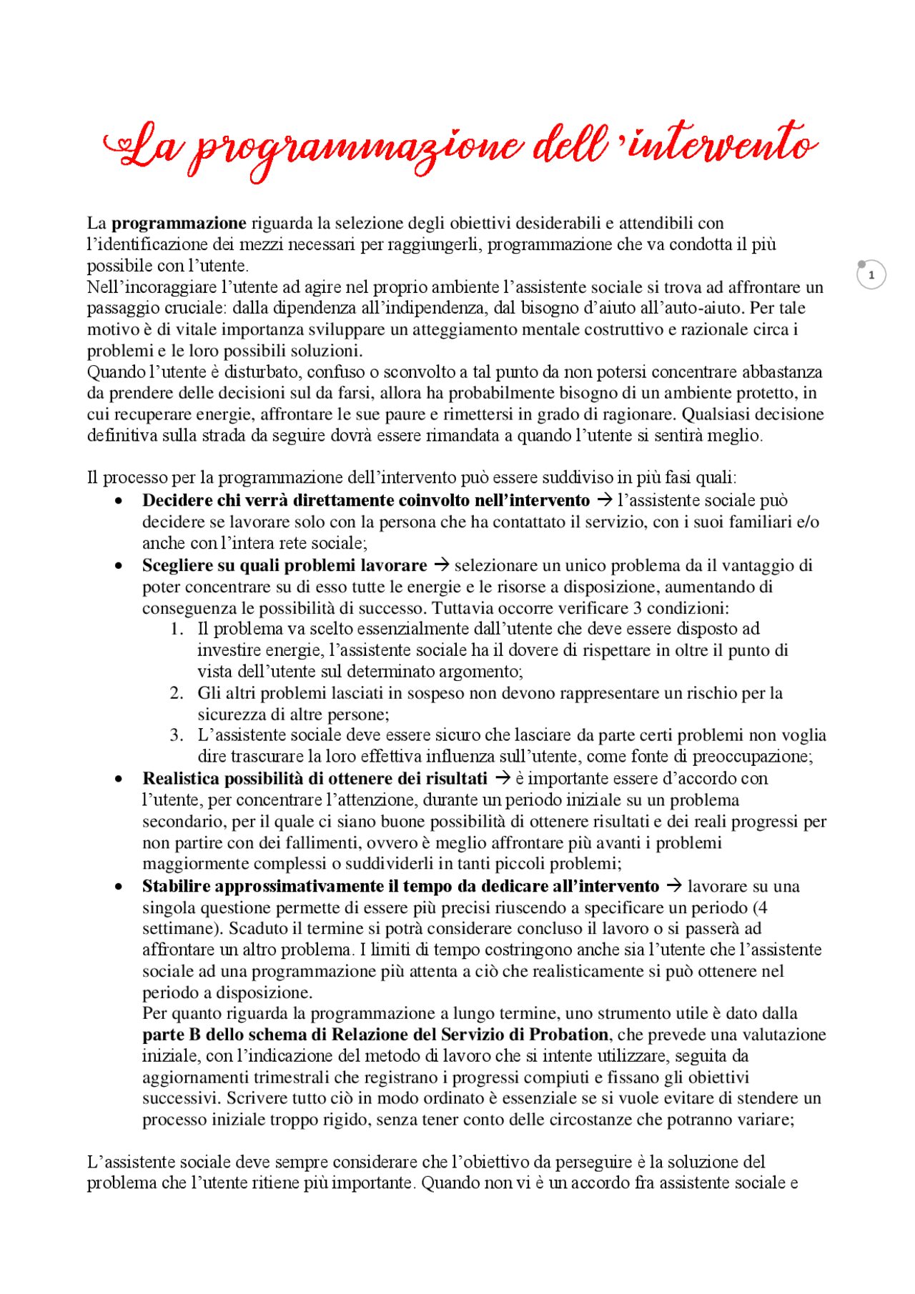 La Programmazione Dellintervento Sociale Riassunto Per Lesame Di