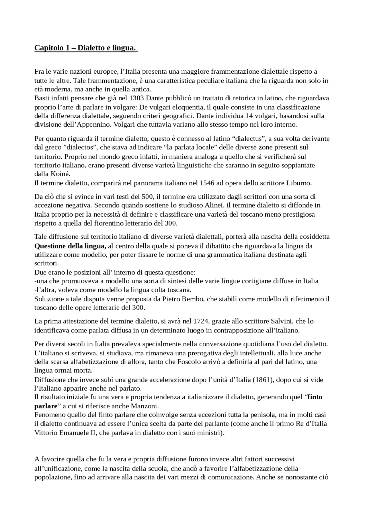 Dialetto Dialetti E Italiano Docsity