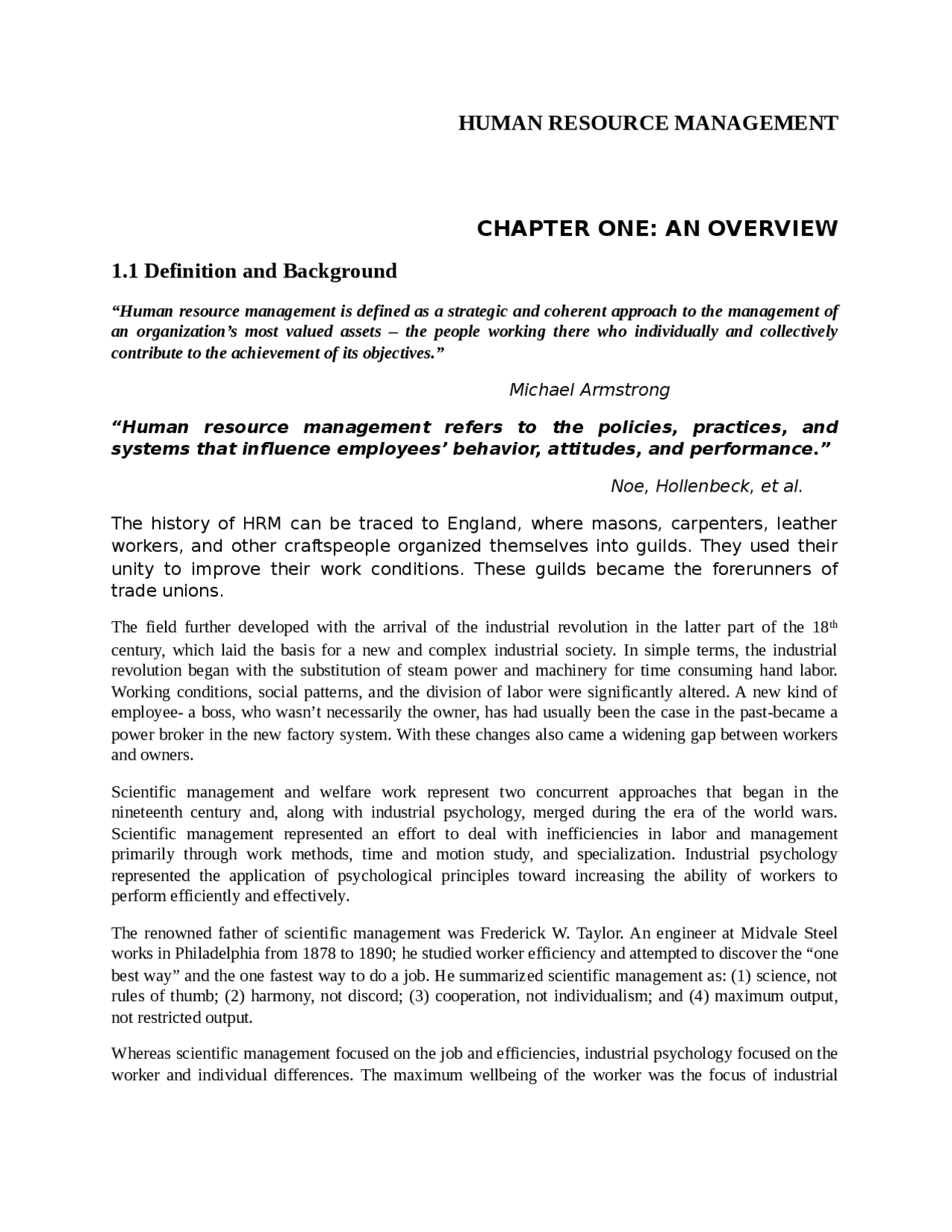 Human Resource Management Docsity
