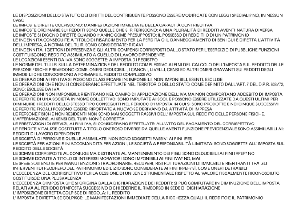 Domande D Esame Diritto Tributario Aperte E Multiple Facile