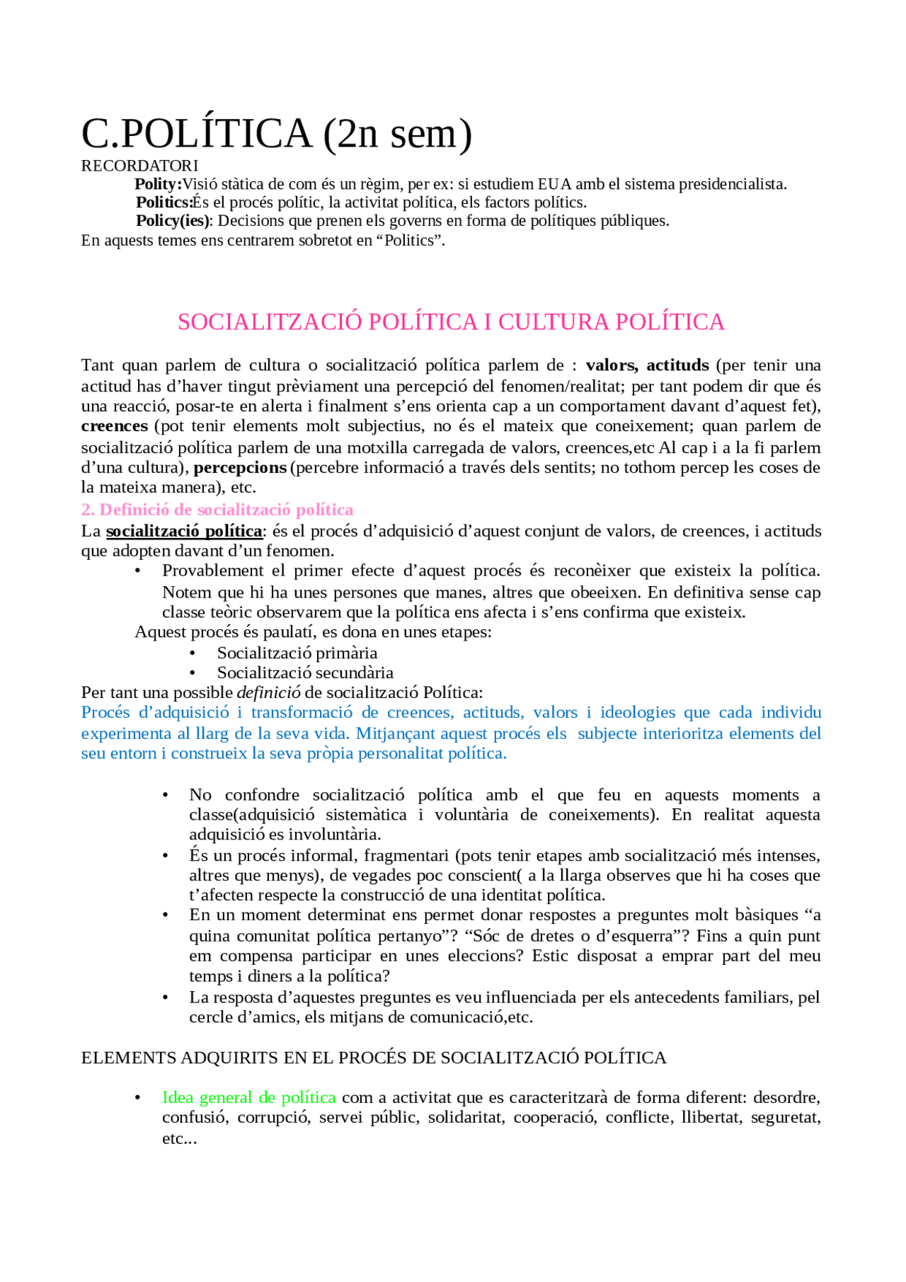 Apunts Ciència Política Docsity