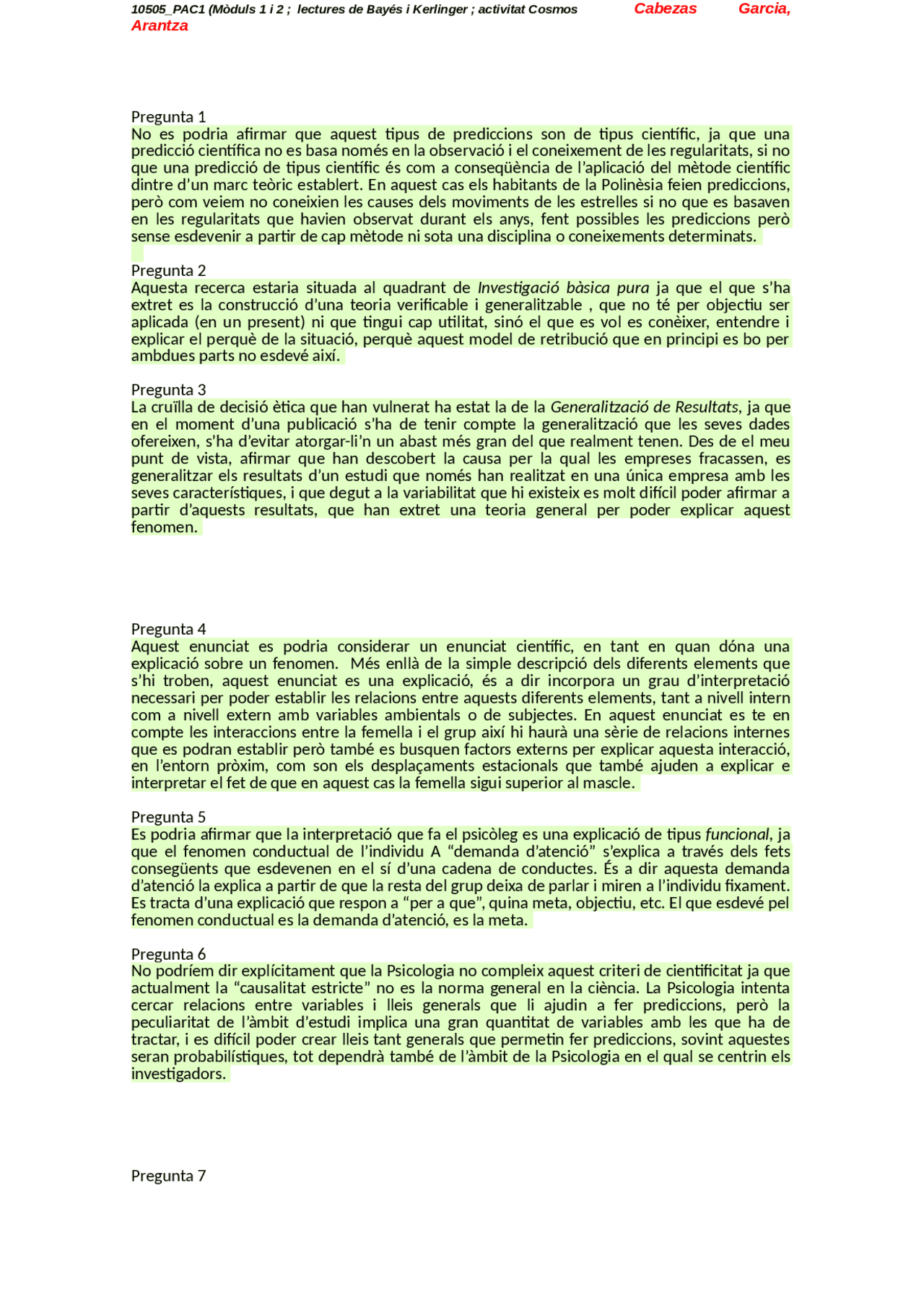 Pac 1 Mètodes Dinvestigació Psicologia Docsity