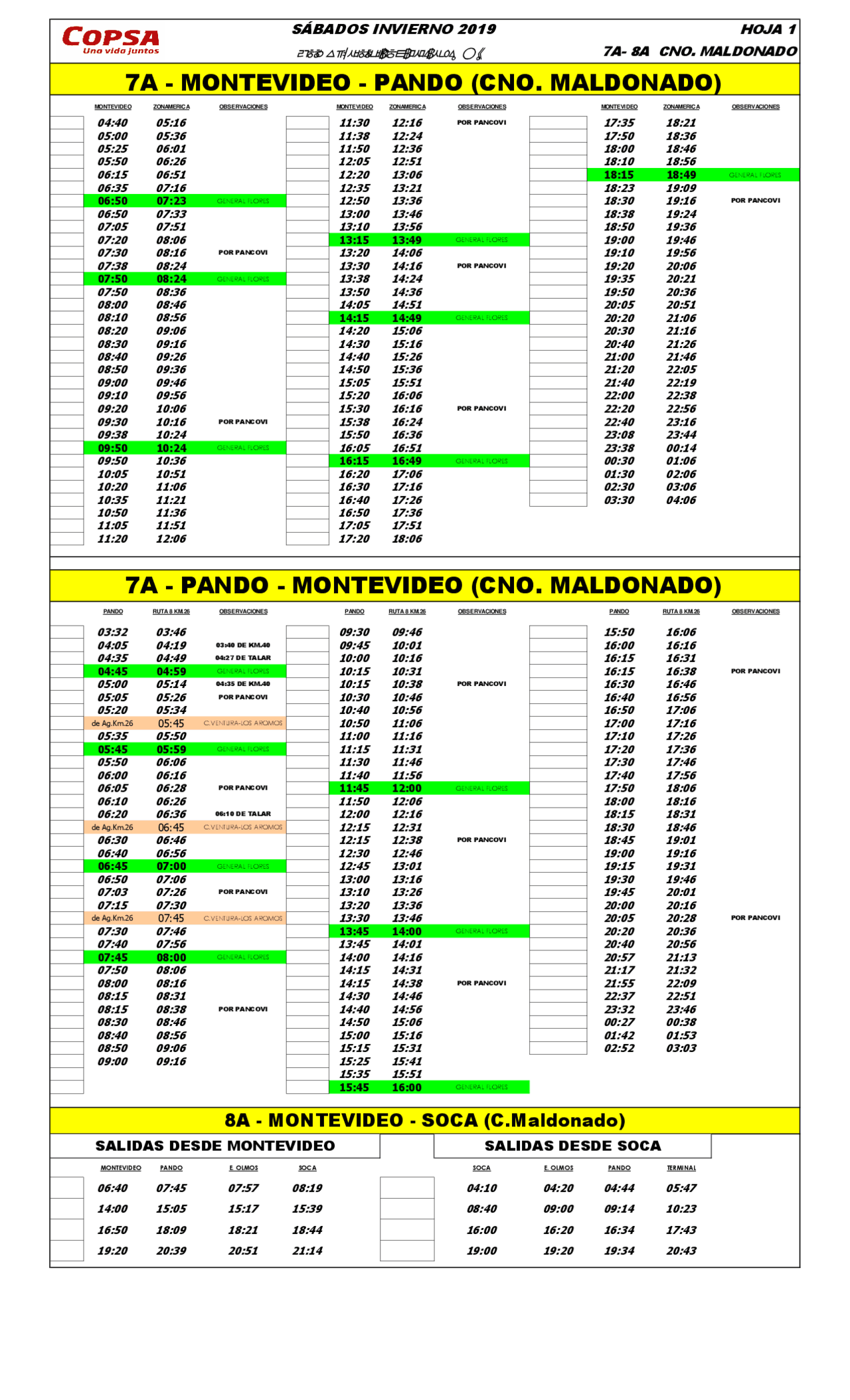 Horario omnibus copsa - Docsity
