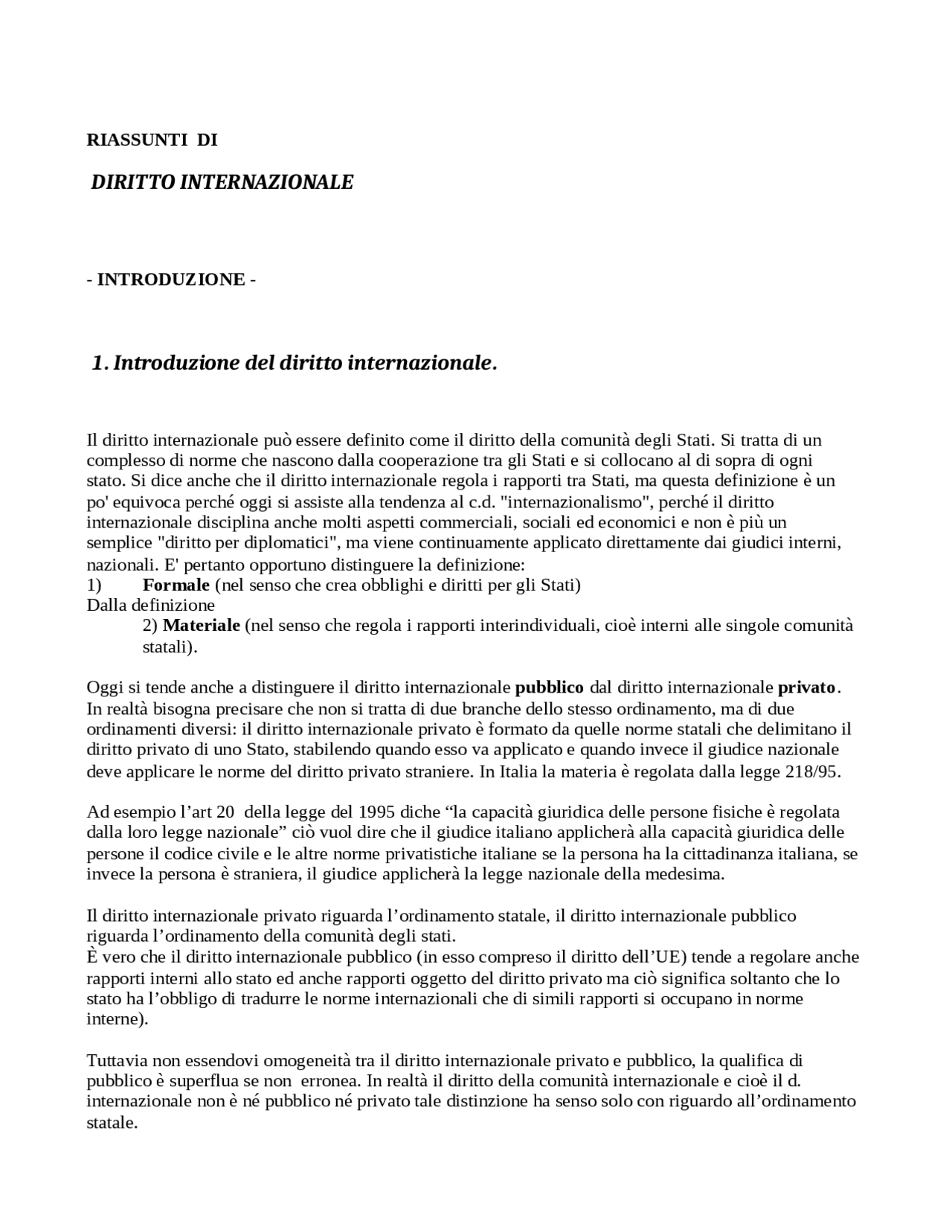 Riassunto Libro Di Benedetto Conforti Docsity