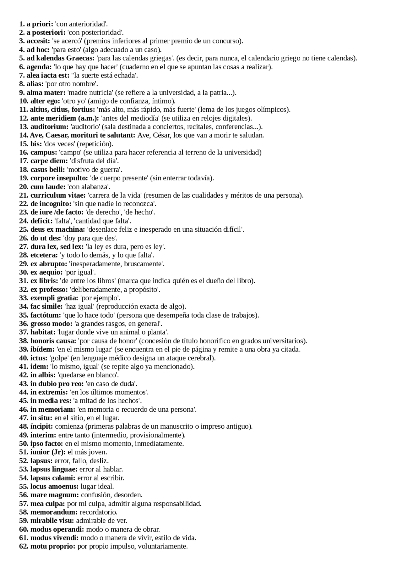 Latinismos de selectividad Latín - Docsity