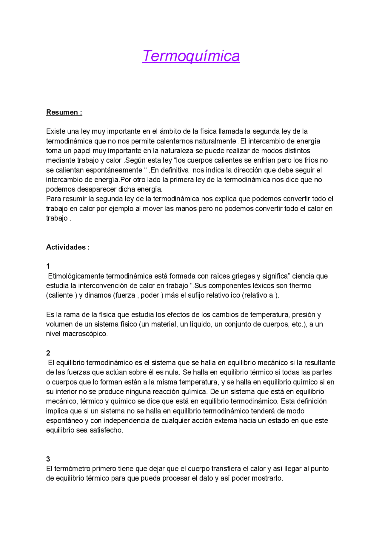 Respuestas ficha termoquímica - Docsity