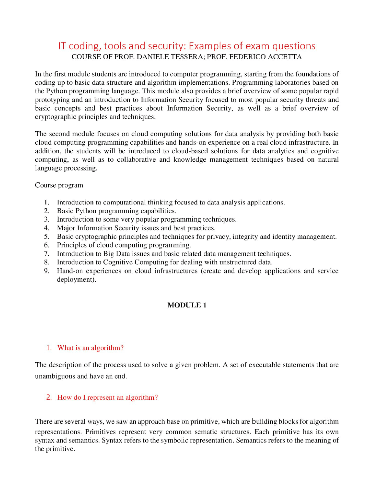 Domande E Risposte Esame It Coding Tools And Security Docsity