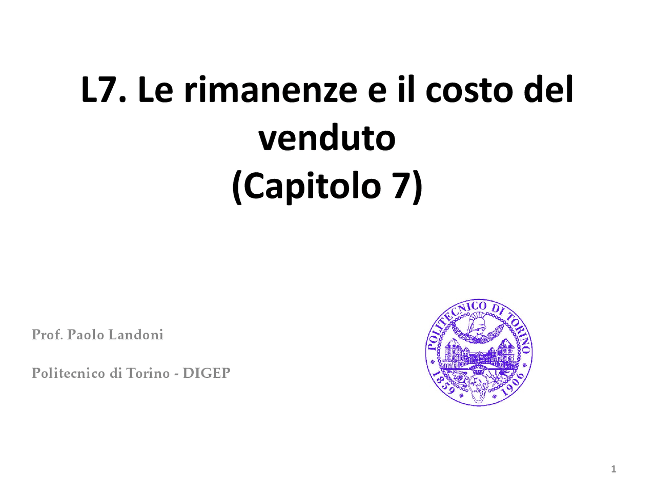 Slides Prima Parte Corso Docsity