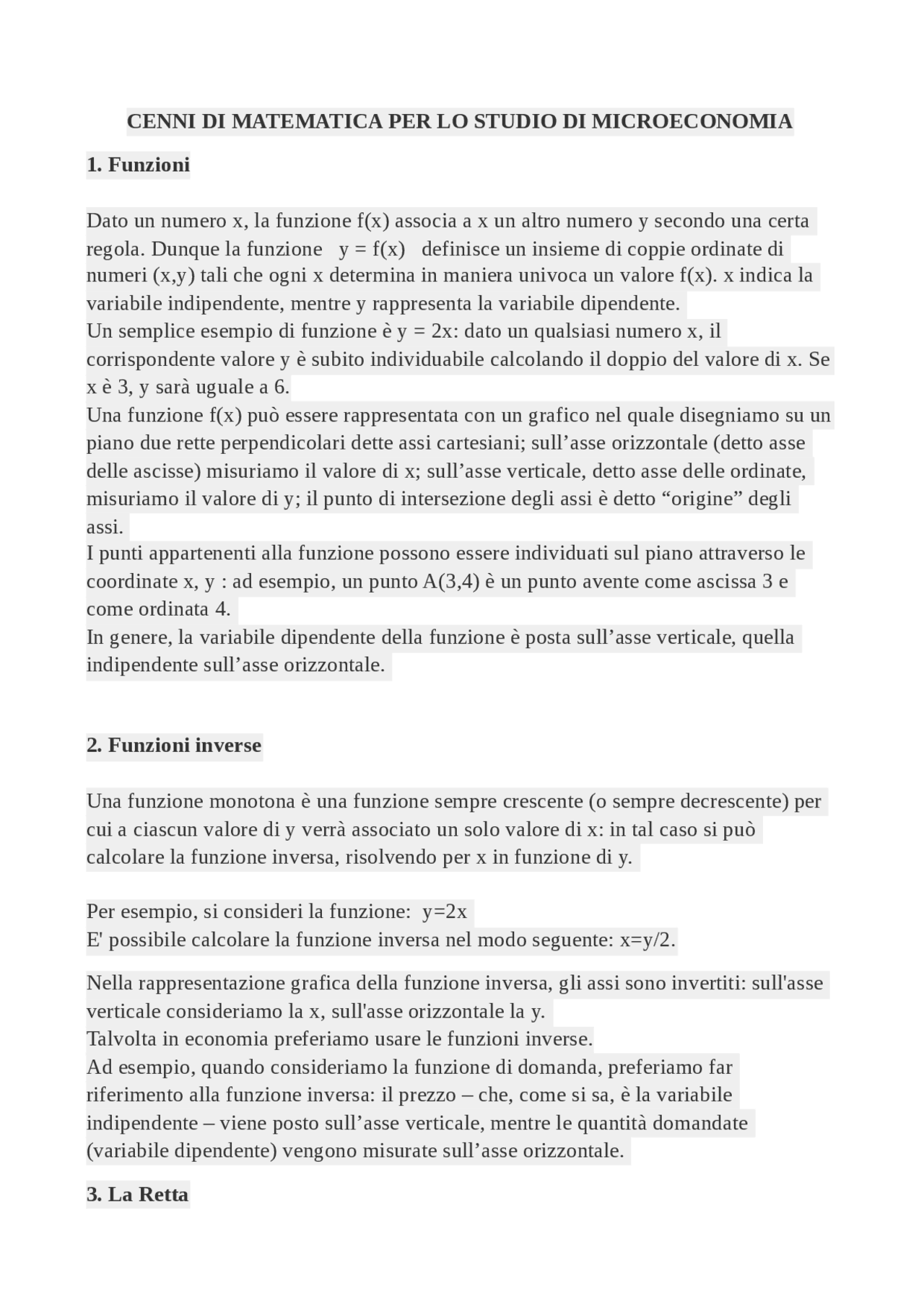 Spiegazione Microeconomia Docsity
