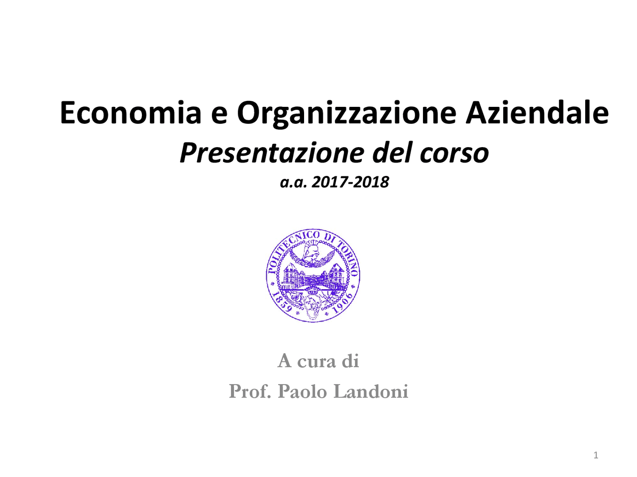 Slides Prima Parte Del Corso Docsity
