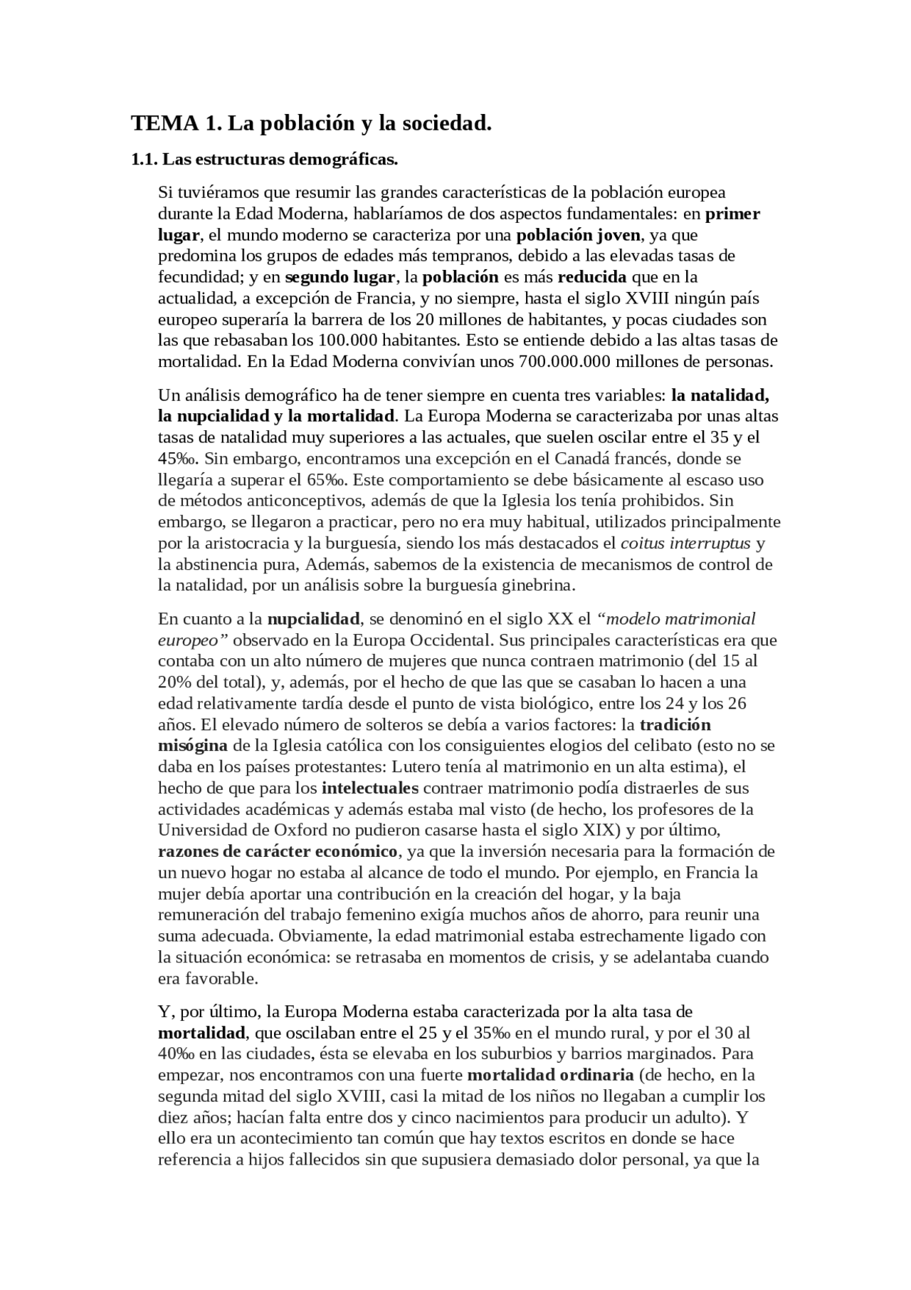 Tema 1 - Historia Moderna Universal I - Docsity