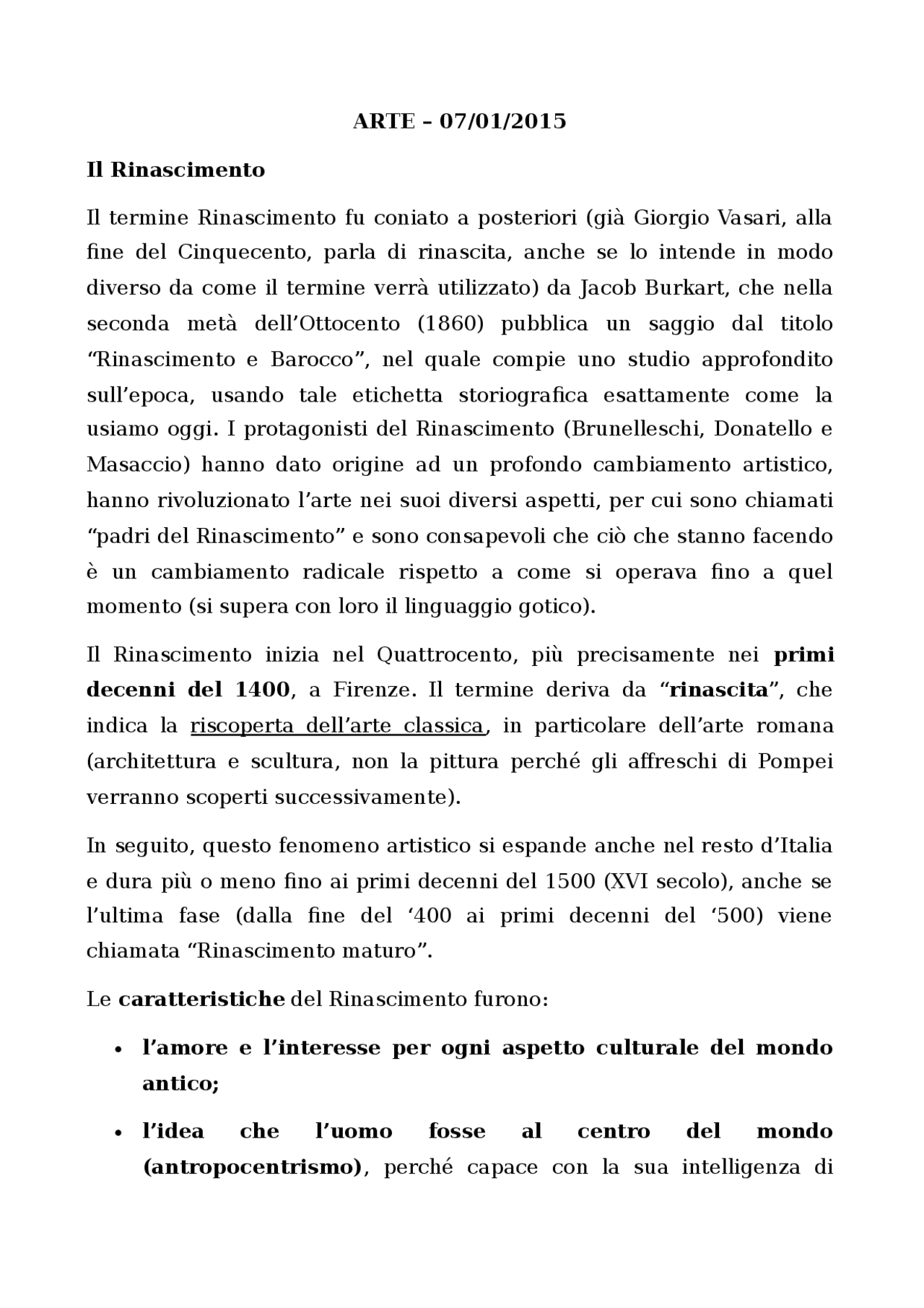 Riassunto Dettagliato Sul Rinascimento Docsity