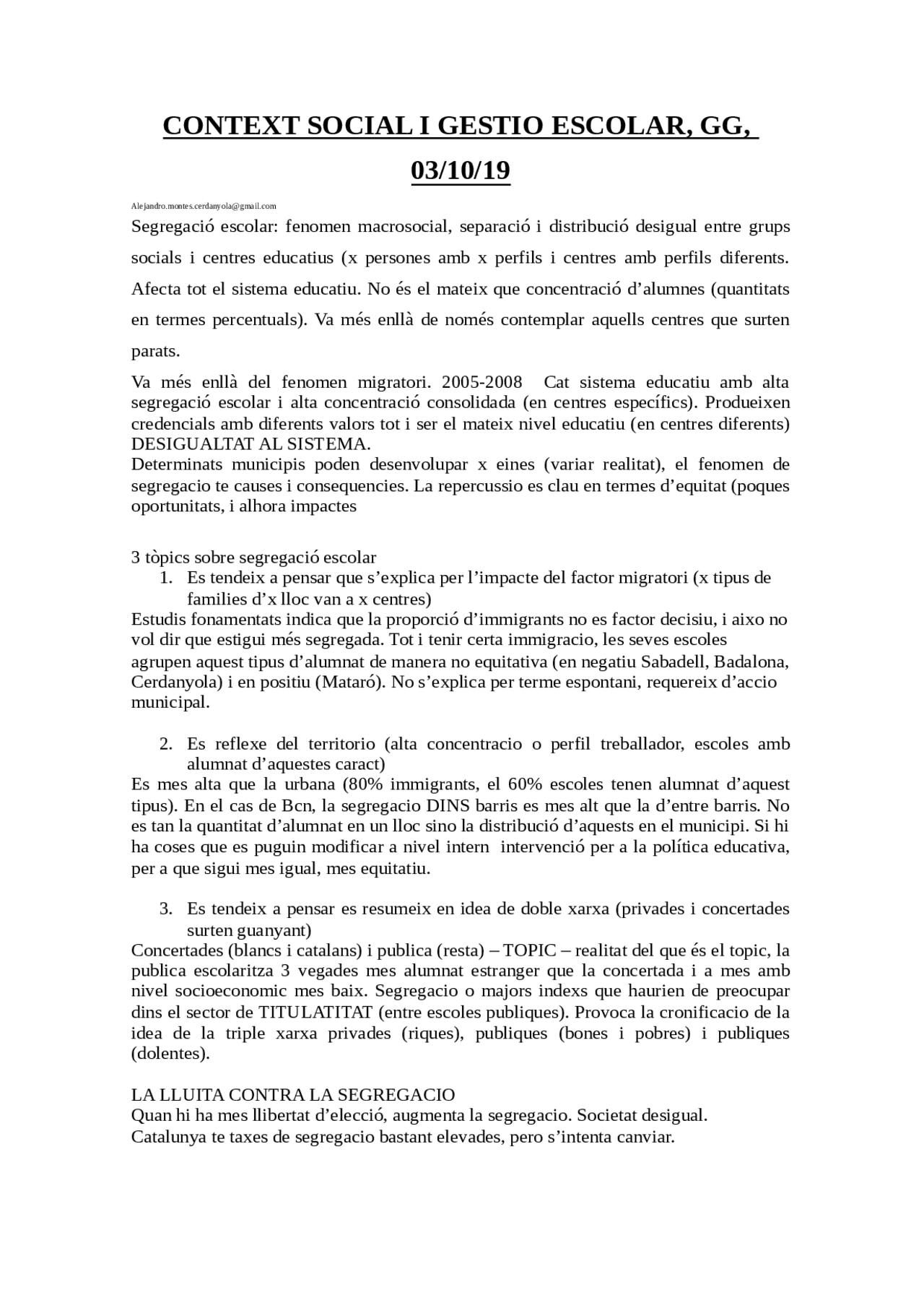 Context Social I Gestió Escolar Docsity