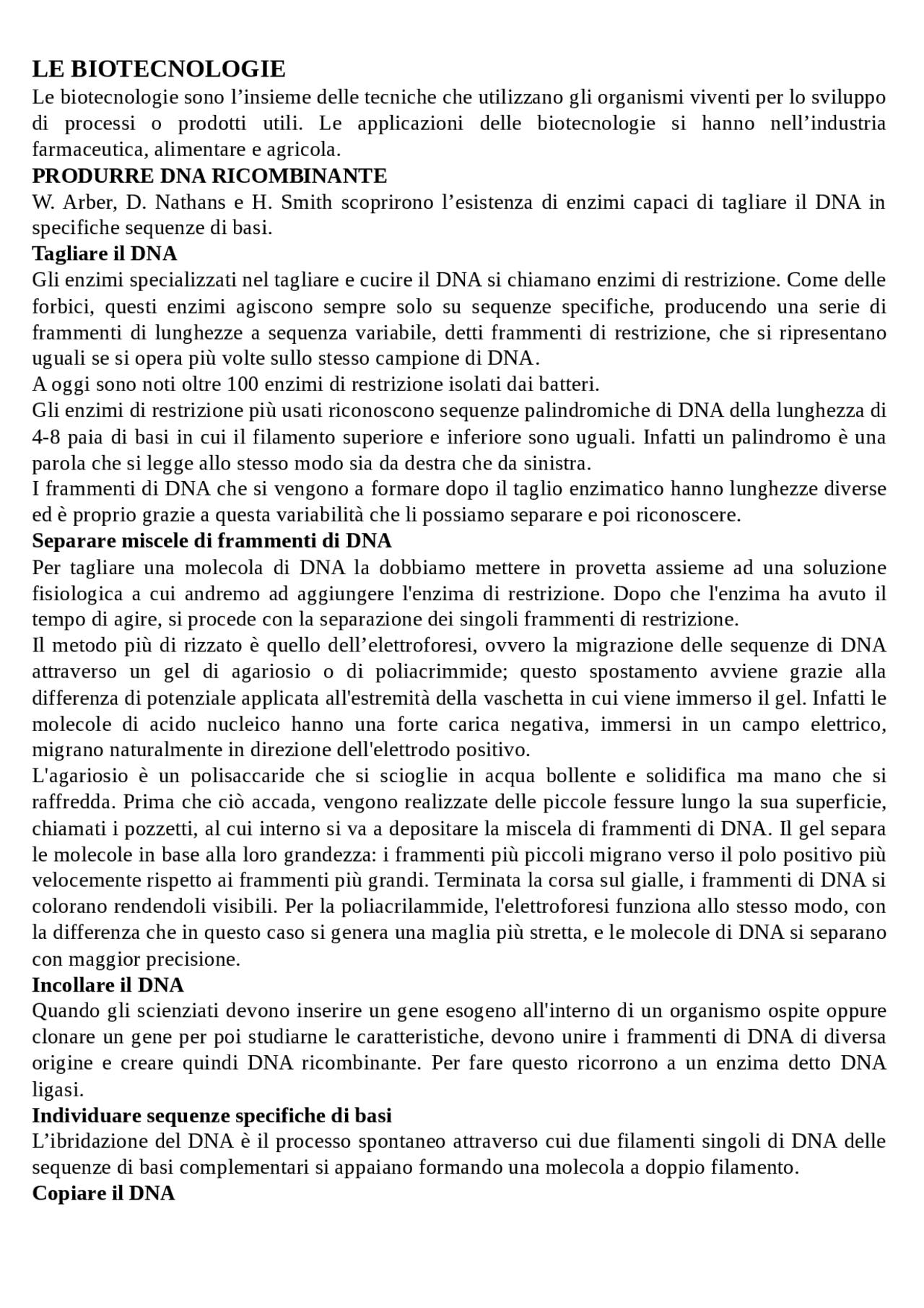 Appunti Sulle Biotecnologie Docsity