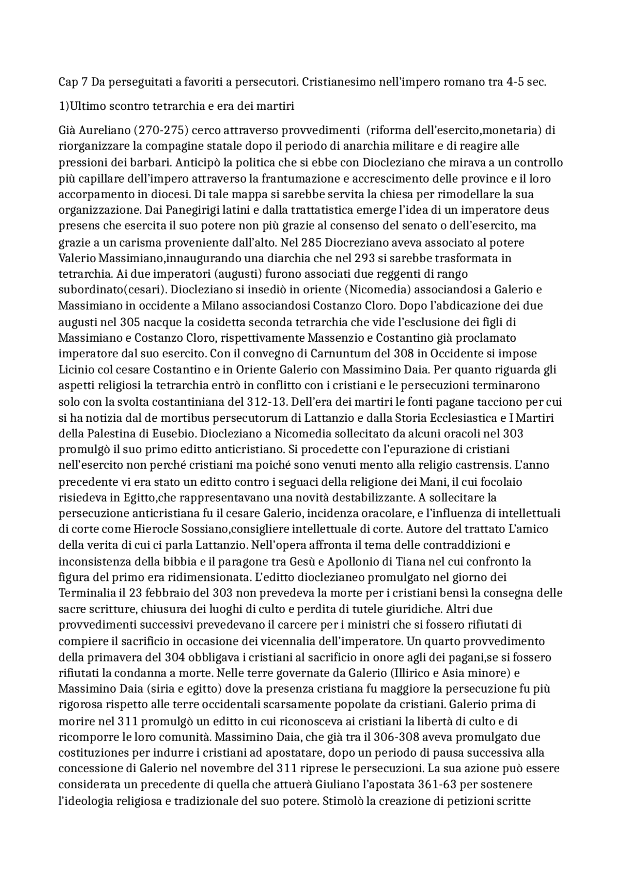 Storia Del Cristianesimo Prinzivalli Cap 7 Docsity