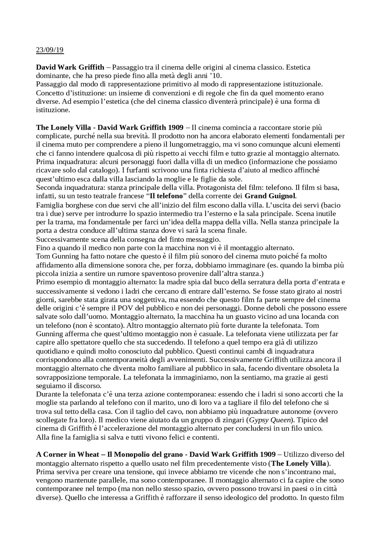 Storia E Critica Del Cinema Docsity