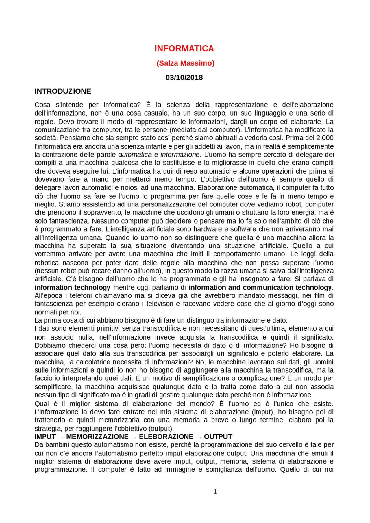 Appunti Di Informatica Docsity