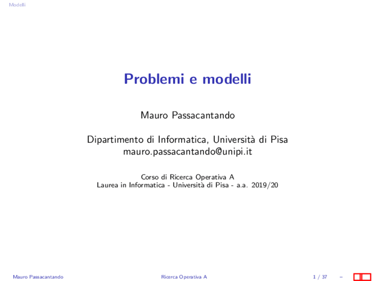 Slide Ricerca Operativa Slide Di Ricerca Operativa Docsity