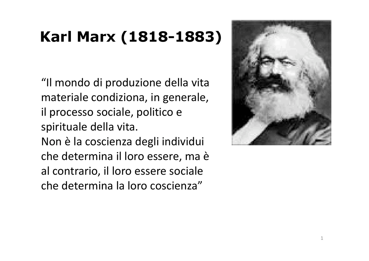 Appunti Su Marx Sociologia Docsity