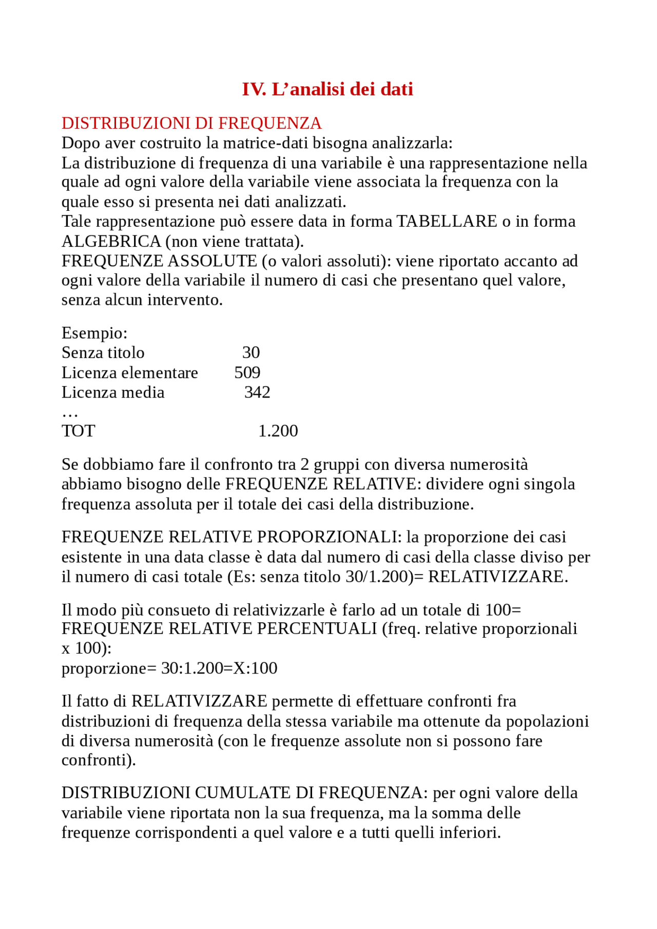 Analisi Dei Dati Metodologia I Docsity