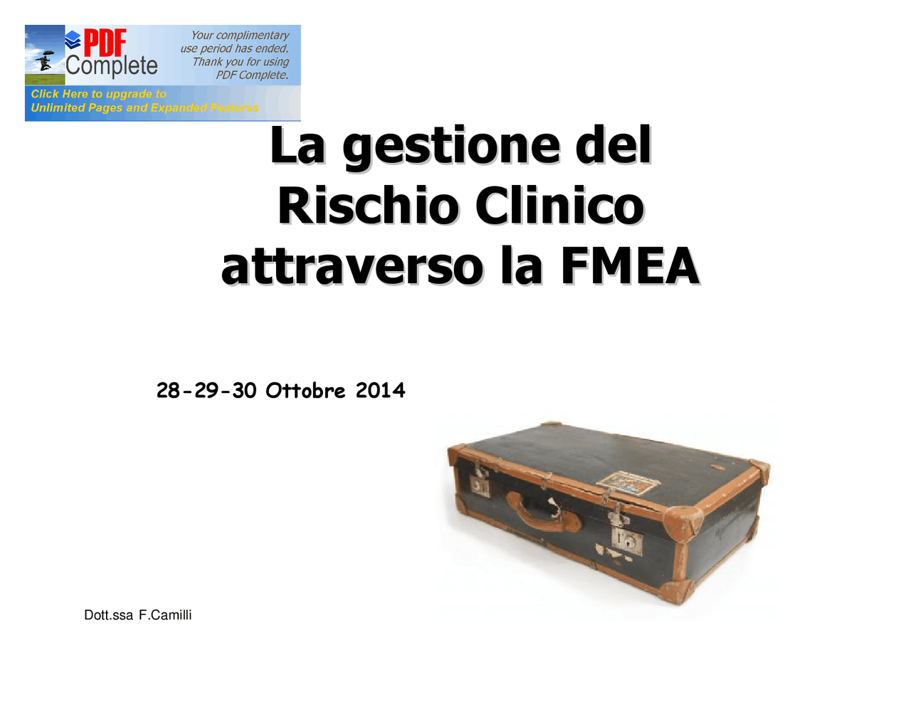 La Gestione Del Rischio Clinico Docsity