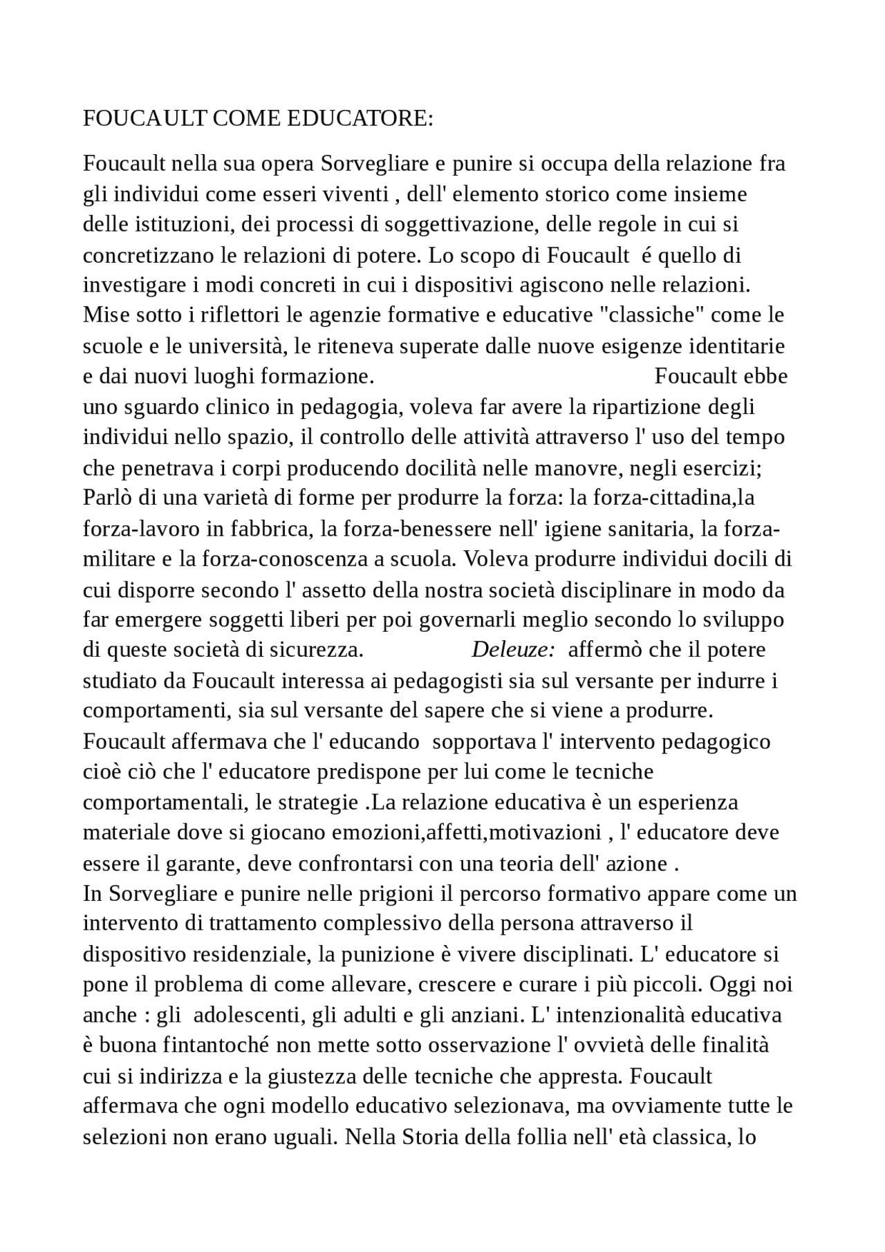 Libro Di Foucault Riassunto Docsity