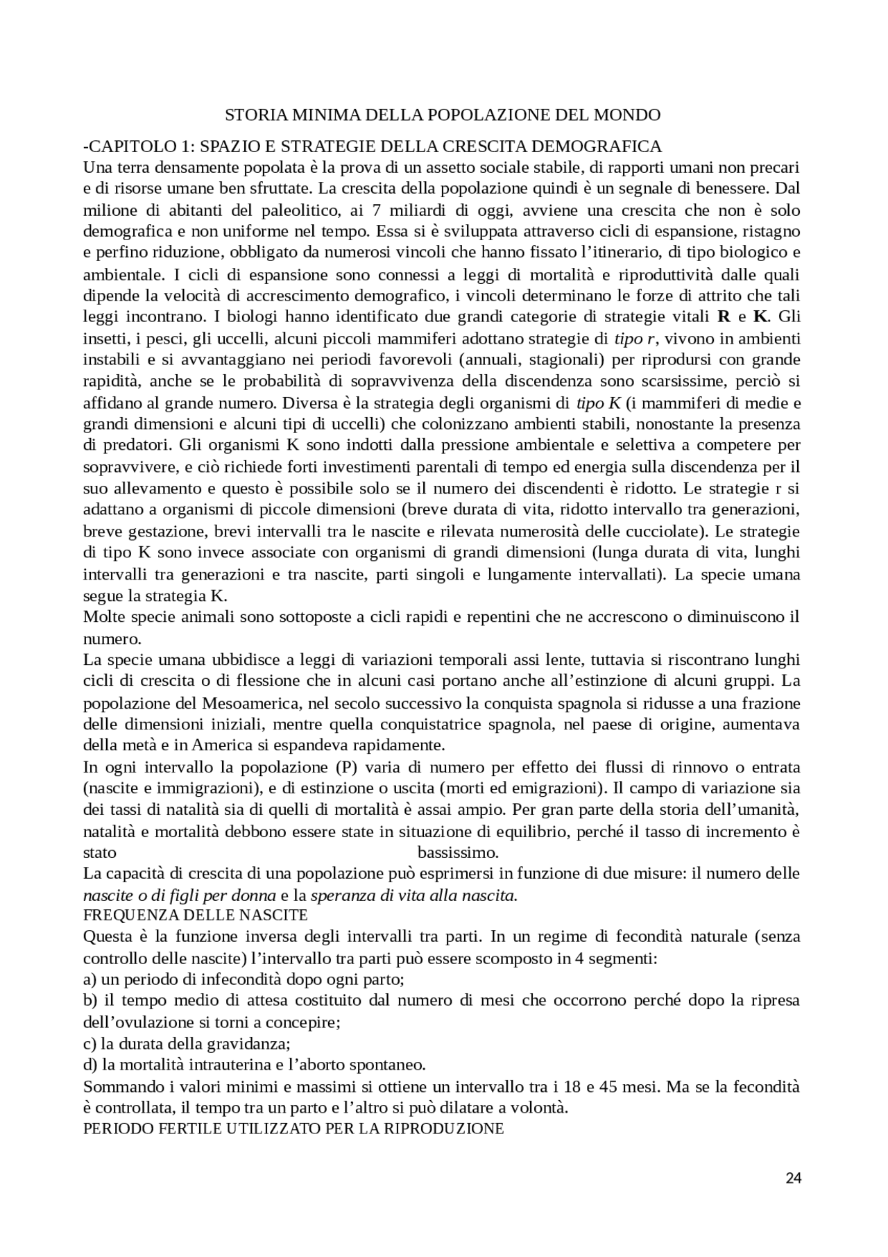 Storia Minima Della Popolazione Del Mondo Docsity