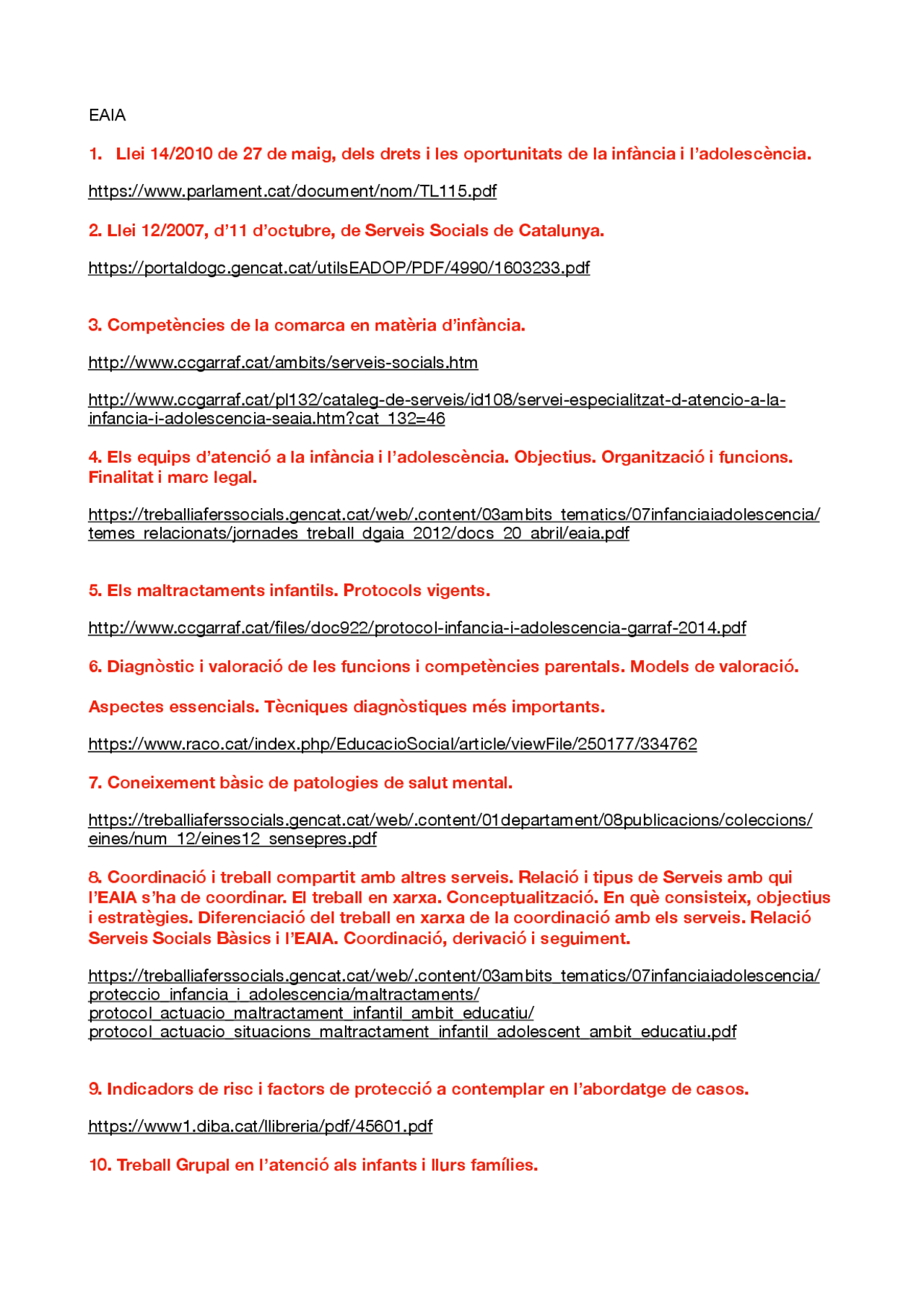 Eaia apunts opos, recopilatori - Docsity