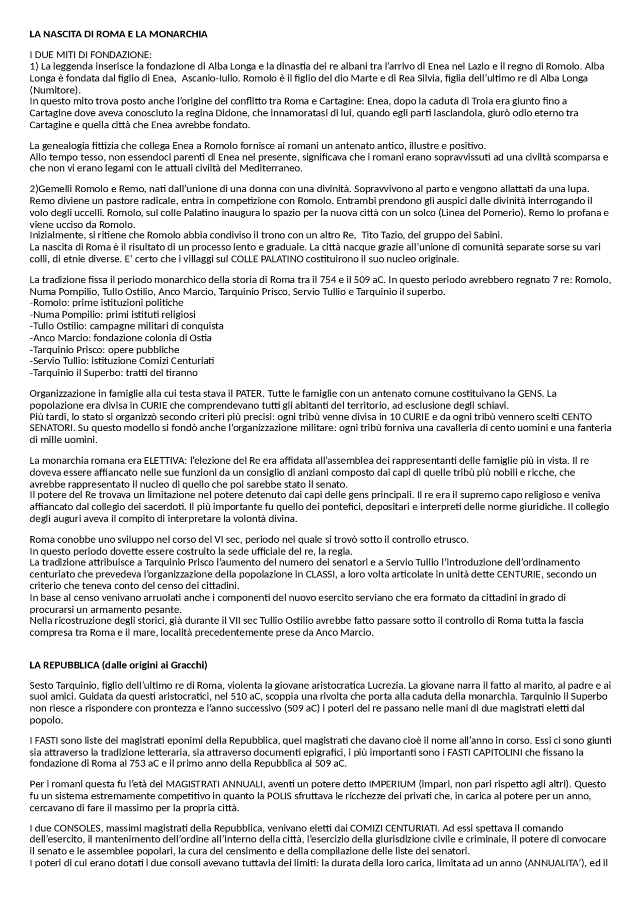 Riassunto Storia Romana Docsity