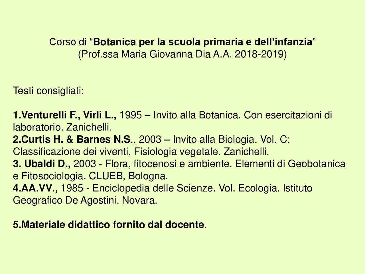 Principi Di Botanica Docsity