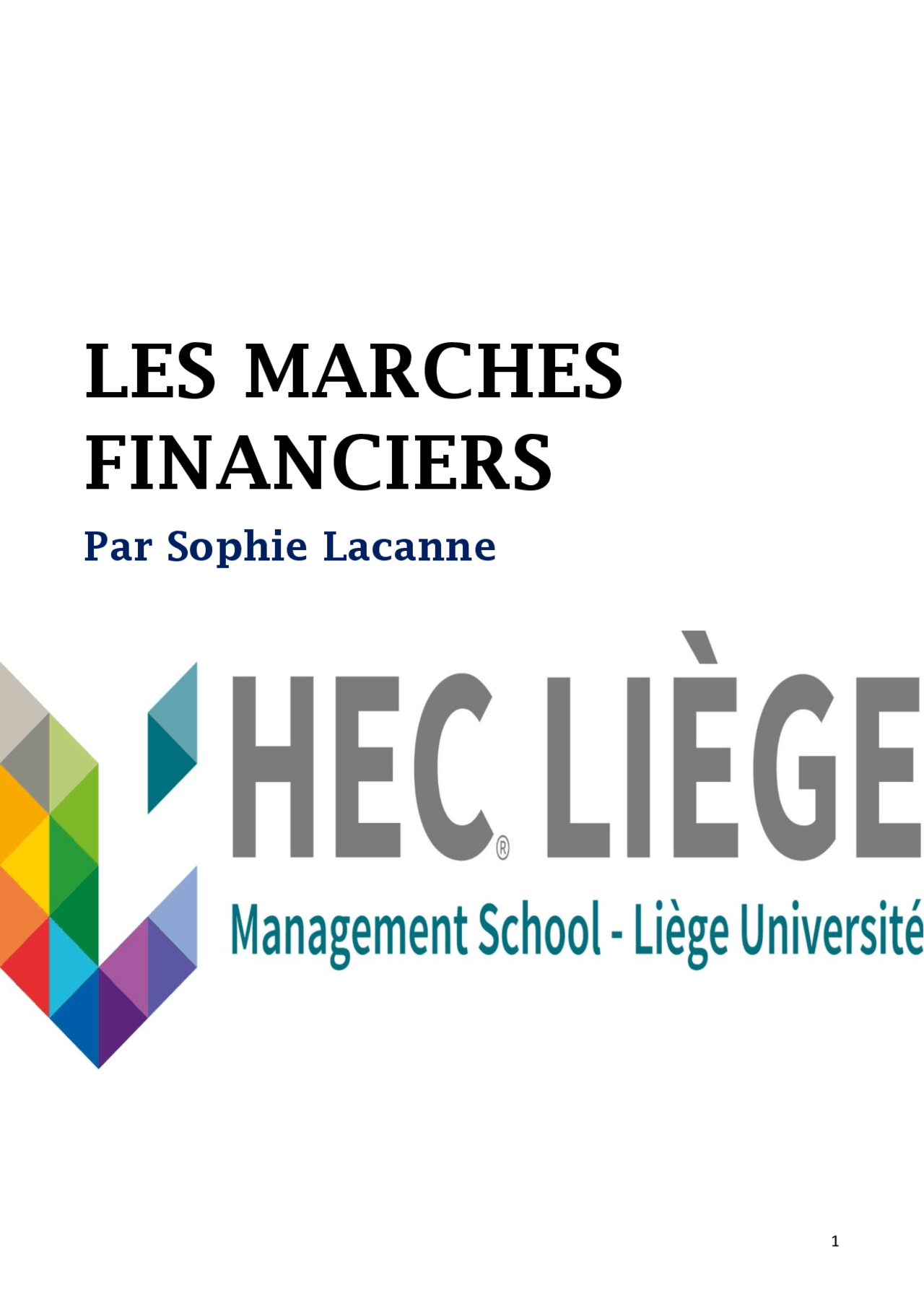 Les Marchés Financiers Docsity