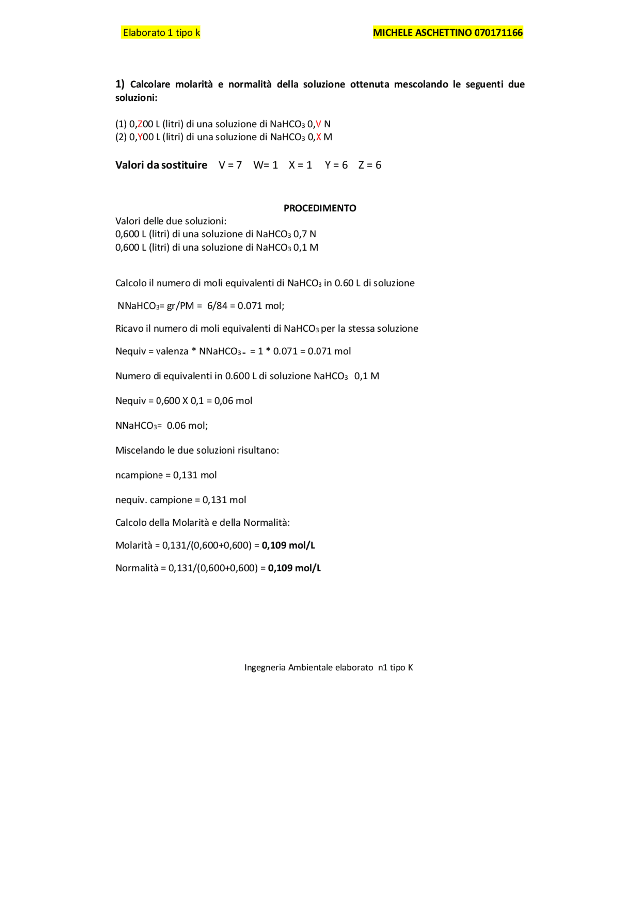 Elaborato Ingegneria Ambientale Docsity