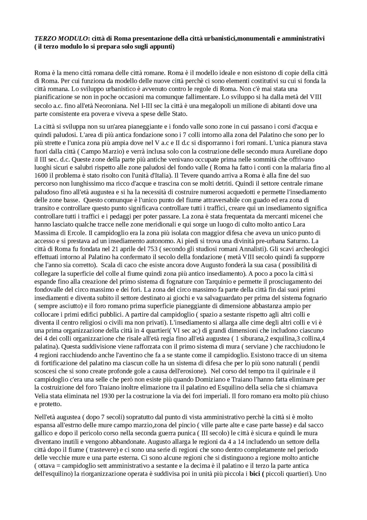 Appunti Modulo C Di Archeologia Romana Slavazzi Unimi Docsity