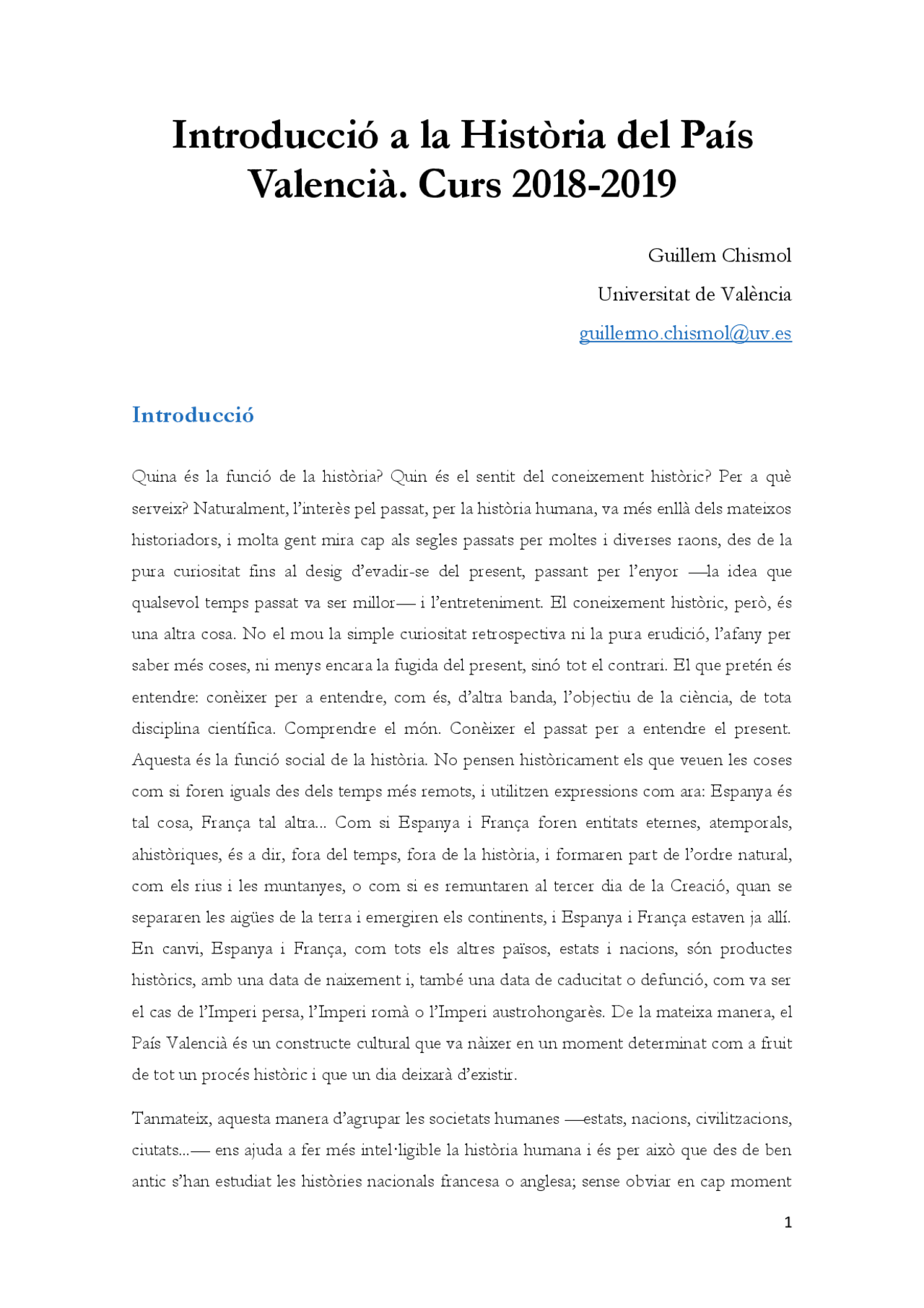 Apunts De 1 De Grau Dhistoria Docsity