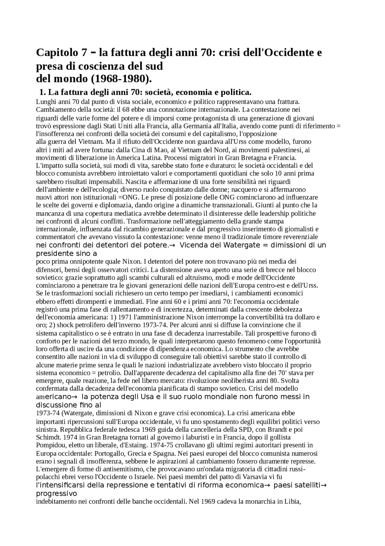 Varsori Riassunto Storia Internazionale Dal 1919 A Oggi Docsity
