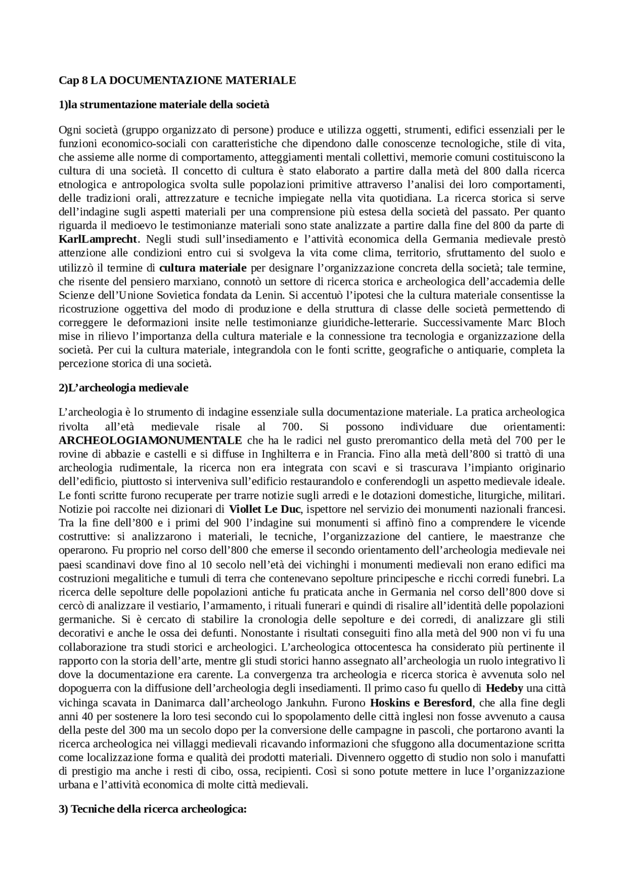 Cap 8 La Documentazione Materiale Docsity