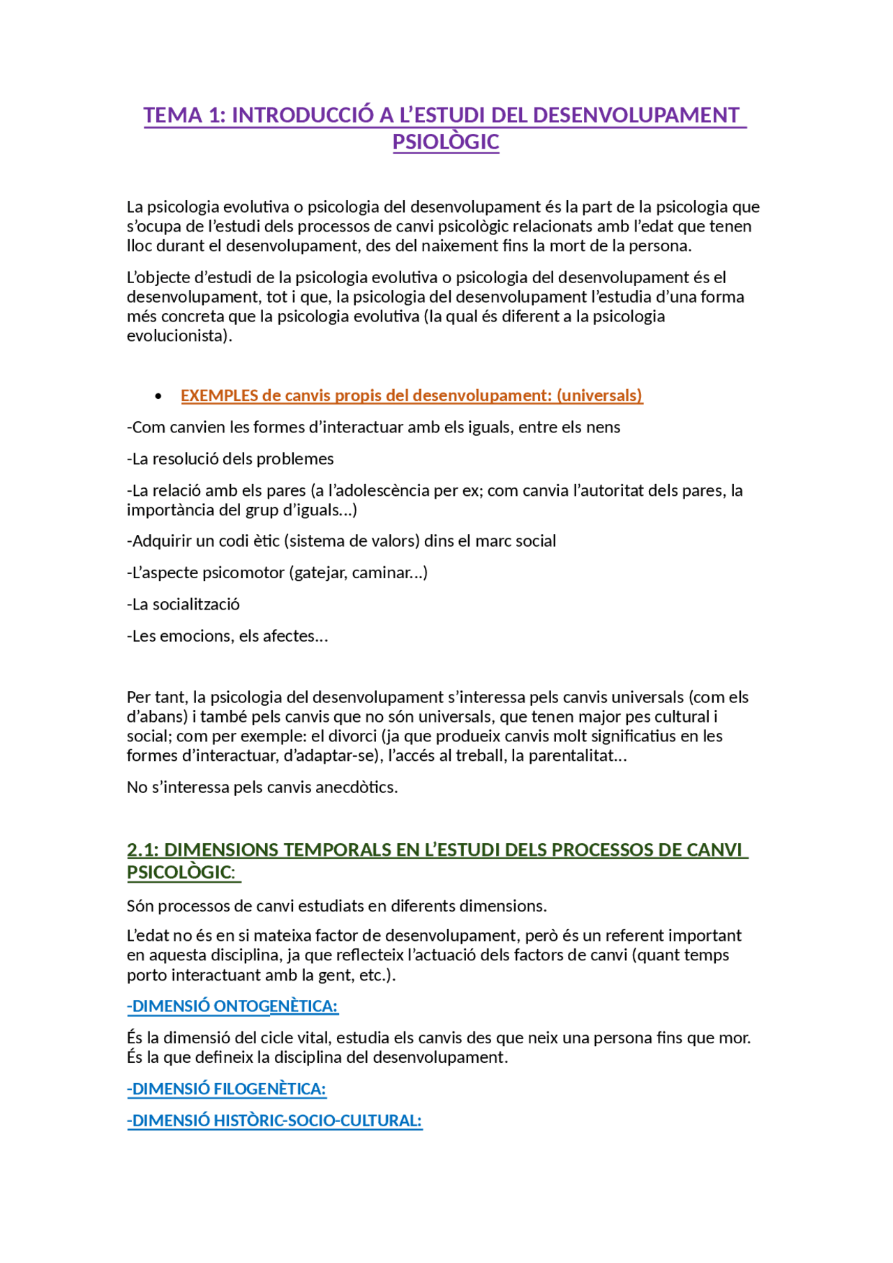 Desenvolupament En La Infància Tema 1 Apuntes De Desarrollo Infantil