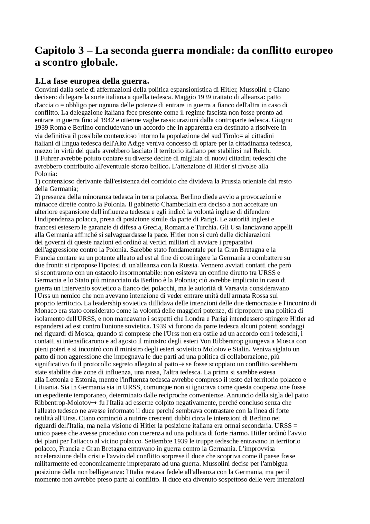 Varsori Riassunto Storia Internazionale Dal 1919 A Oggi Sintesi