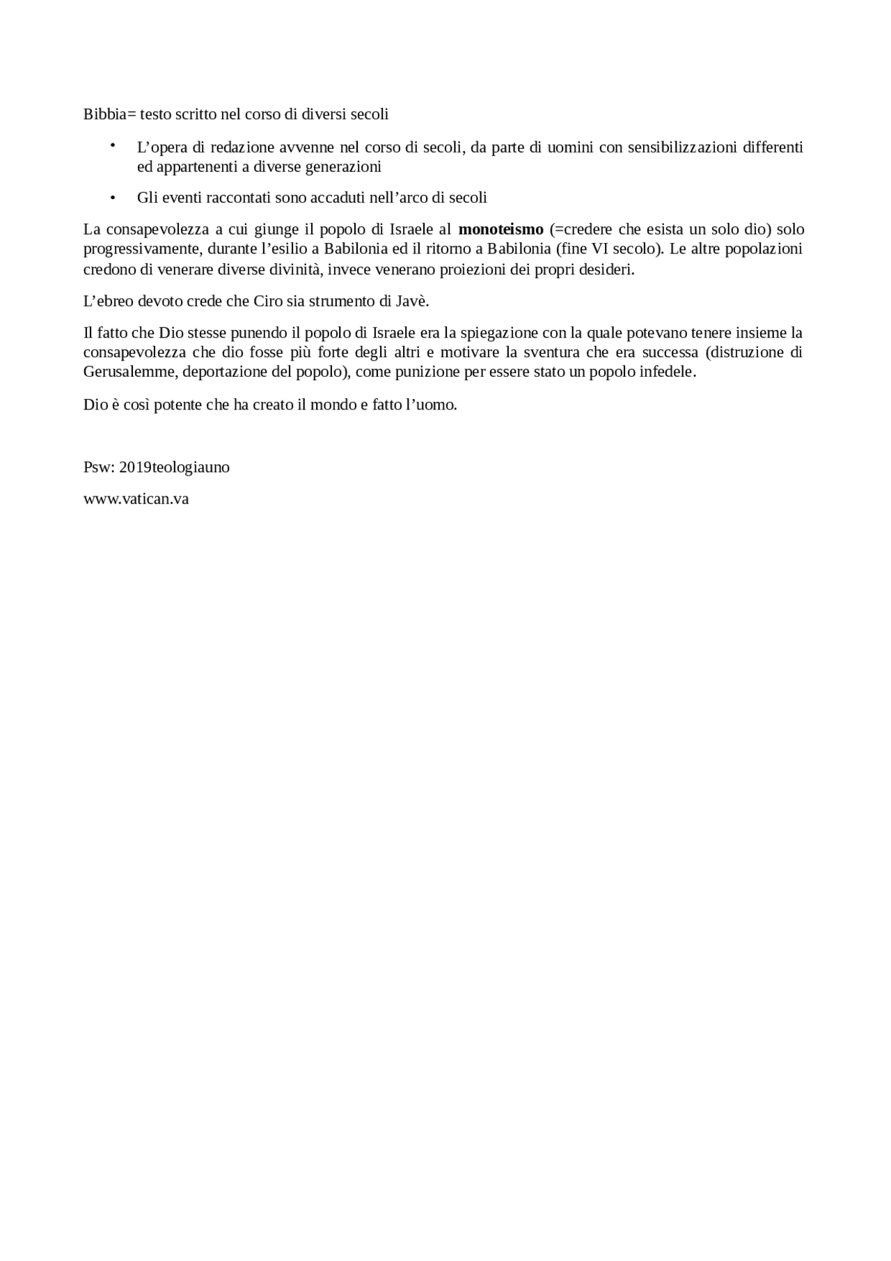 Lezioni Di Teologia 1 Unicatt Docsity