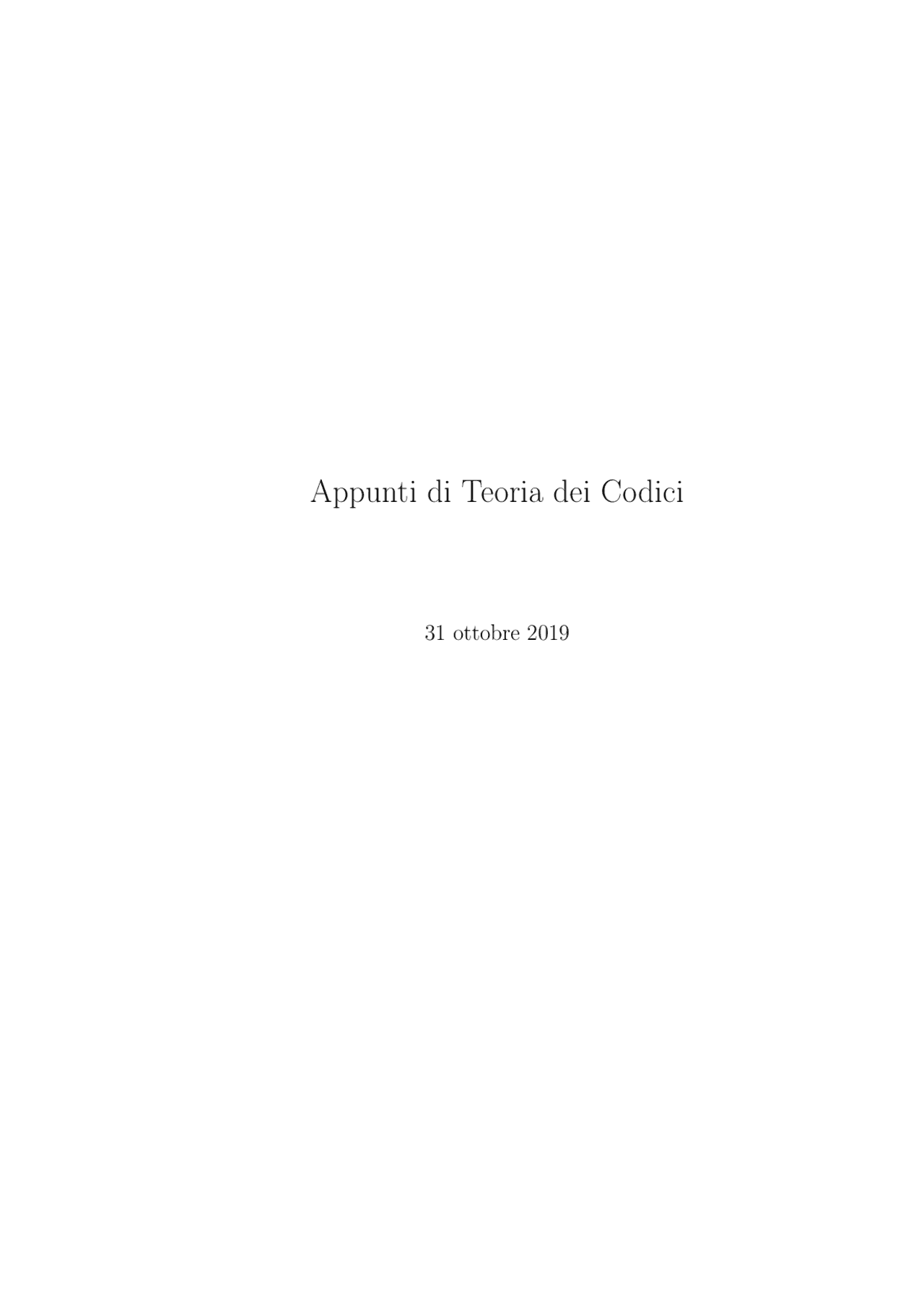 Appunti Teoria Dei Codici Docsity