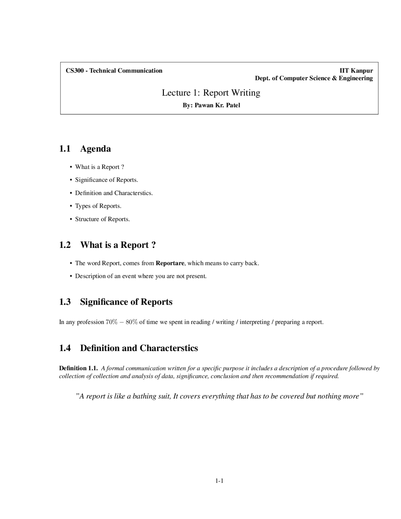 Interpretation And Report Docsity