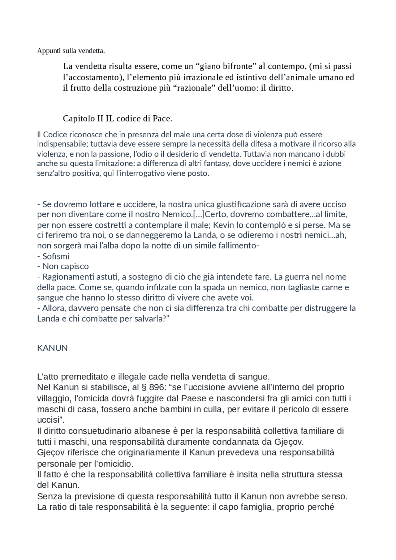 Appunti Sulla Vendetta Docsity