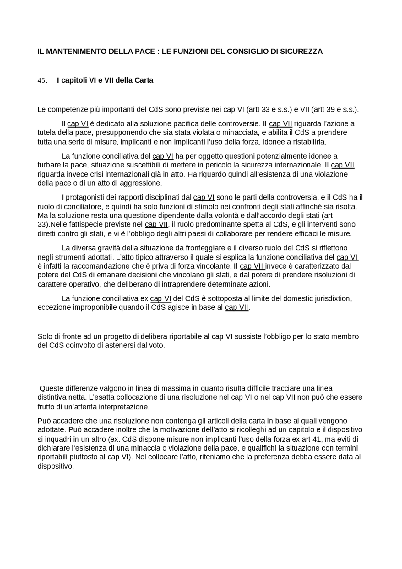 Il Mantenimento Della Pace Docsity