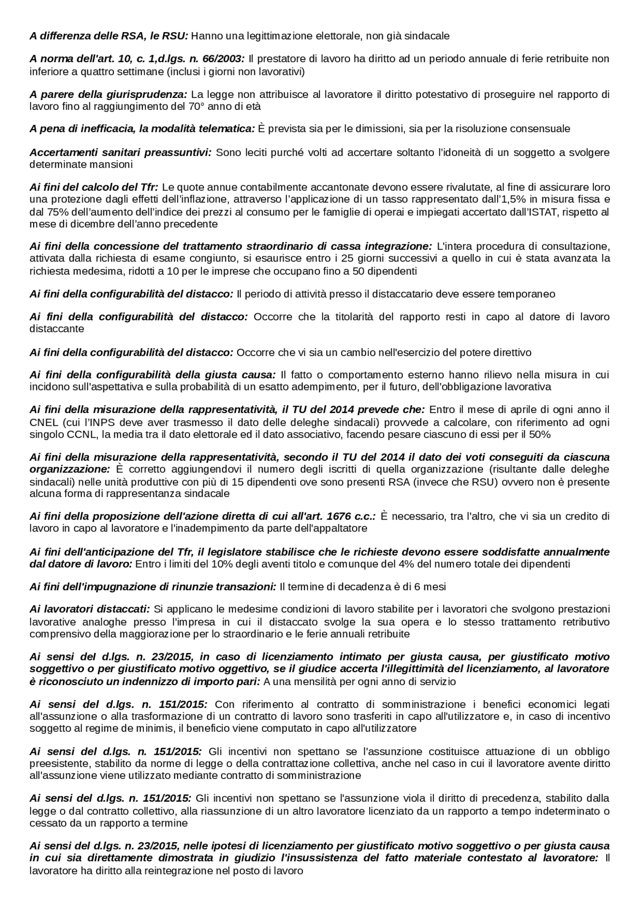 Test Esame Diritto Del Lavoro Unimercatorum Prove Desame Di Diritto